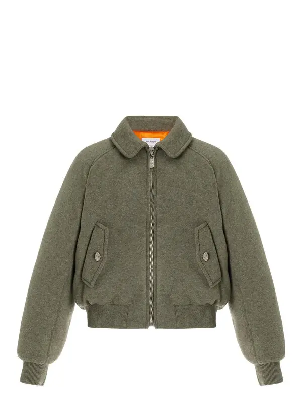 BARRIE Cashmere-wool Puffer Bomber Jacket - Green