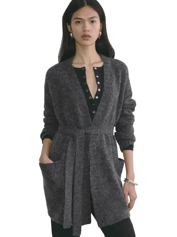 Everlane Alpaca Robe Cardigan - Dark Charcoal