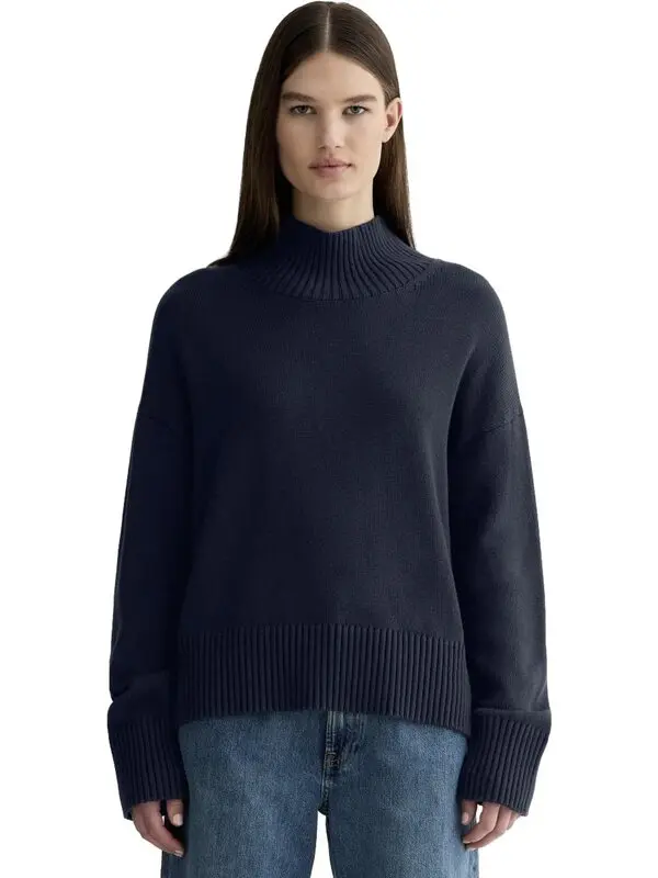 Everlane Boxy Turtleneck Sweater - Navy