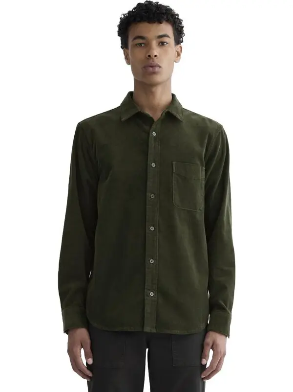 Everlane Classic Shirt, Corduroy Cotton - Dark Forest