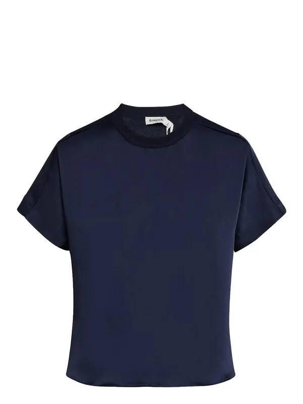 Simkhai Addy Knit T-shirt - Dkblue