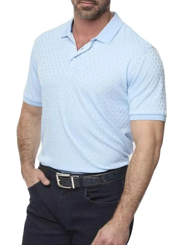 Robert Graham Apos;s Elias 2 Knit Polo Shirt - Light Blue