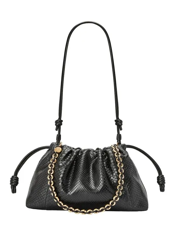 Loewe Flamenco Python Shoulder Bag - Black