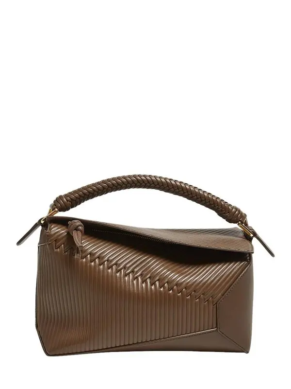 Loewe Puzzle Edge Small Calfskin Top-handle Bag - Tundra