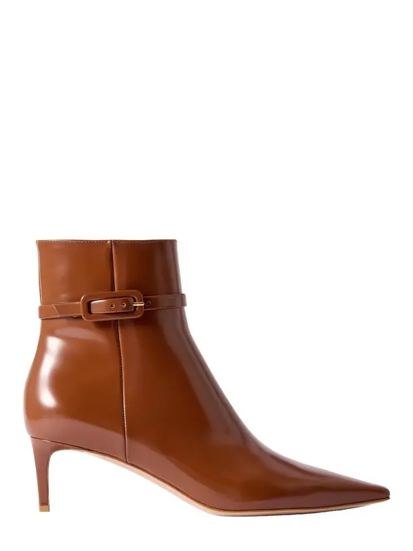 GIANVITO ROSSI Tokio 55 Leather Ankle Boots - Brown