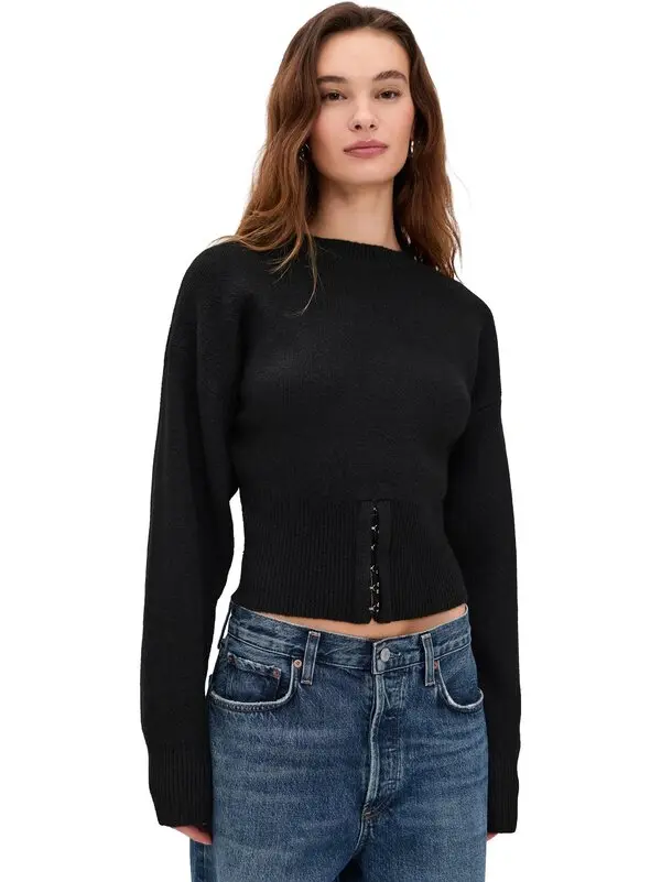 Lioness Dion Knit Sweatshirt - Onyx