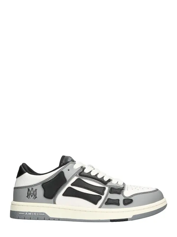 Amiri Leather Skel Low Sneakers - Grey