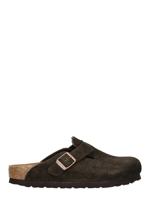 BIRKENSTOCK Suede Boston Clogs - Brown