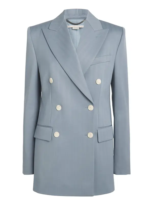Stella McCartney Wool Double-breasted Blazer - Blue