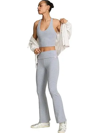 Victoria's Secret Angel Essentials Cotton Foldover Flare Legging - Grey