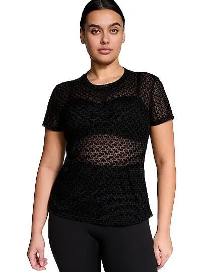 Victoria's Secret Vsx Logo Mesh Tee - Print