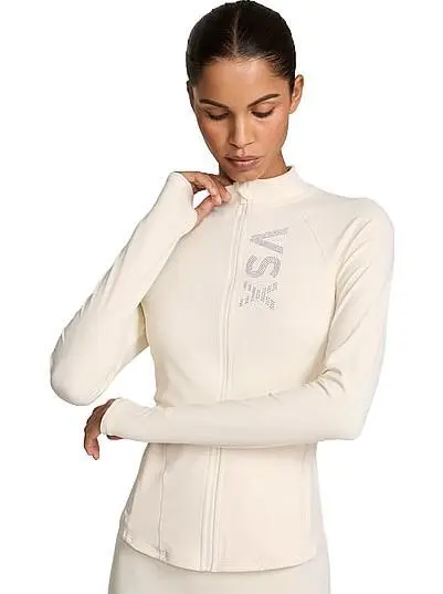 Victoria's Secret Vsx Elevate™ Full-zip Jacket - White,ivory