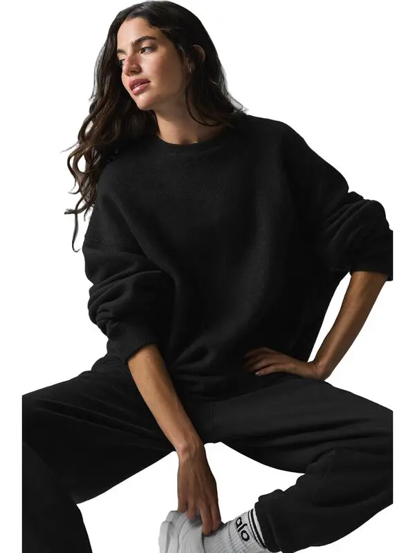 Alo Yoga Triumph Restore Crew Neck Sweatshirt - Black