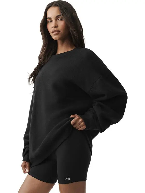 Alo Yoga Triumph Restore Crew Neck Sweatshirt - Black