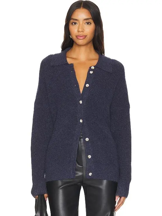Central Park West Millie Oversized Sweater Polo - Navy