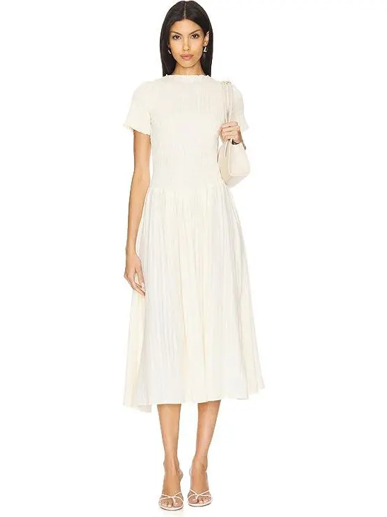 APRES STUDIO Ruched Marta Dress - Cream