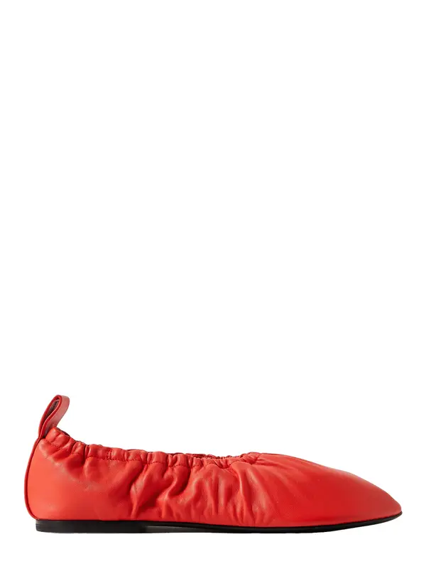 JIL SANDER Leather Ballet Flats - Red