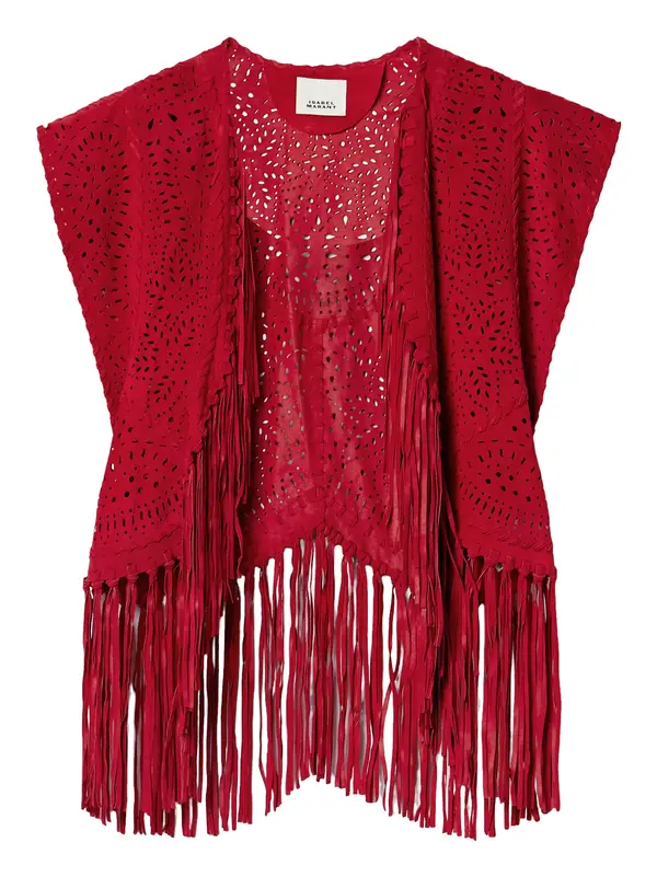 Isabel Marant Edita Suede Vest - Red