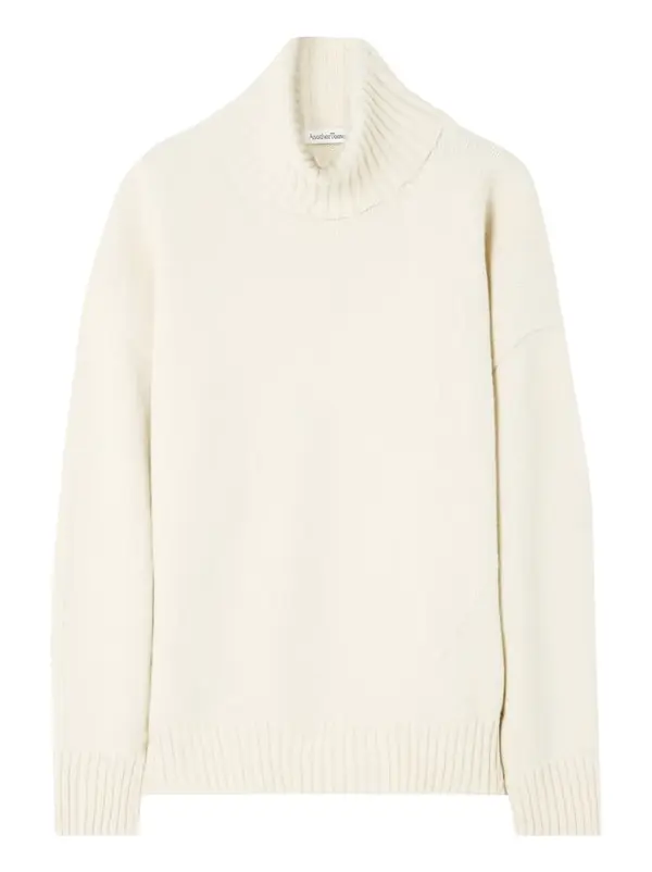 Another Tomorrow Recycled Cashmere And Wool-blend Turtleneck Sweater - Ivory