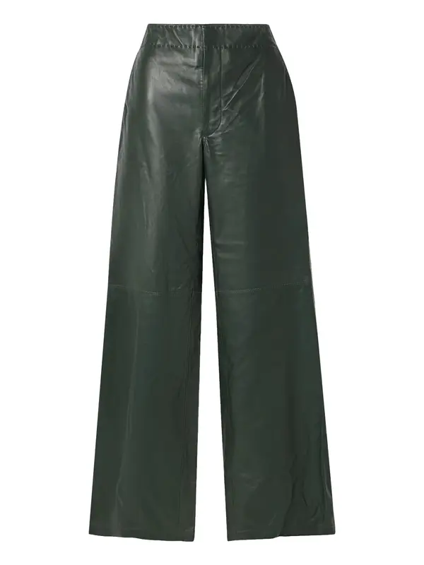 Ulla Johnson Lotti Wide-leg Leather Pants - Green