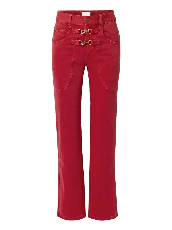 Isabel Marant Brinley Embellished High-rise Jeans - Red