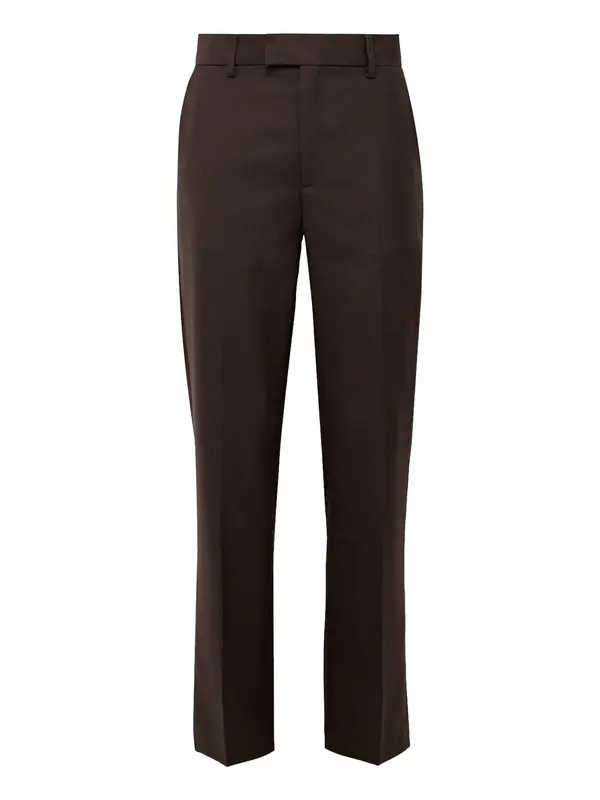 Séfr Mike Straight-leg Twill Suit Trousers - Brown