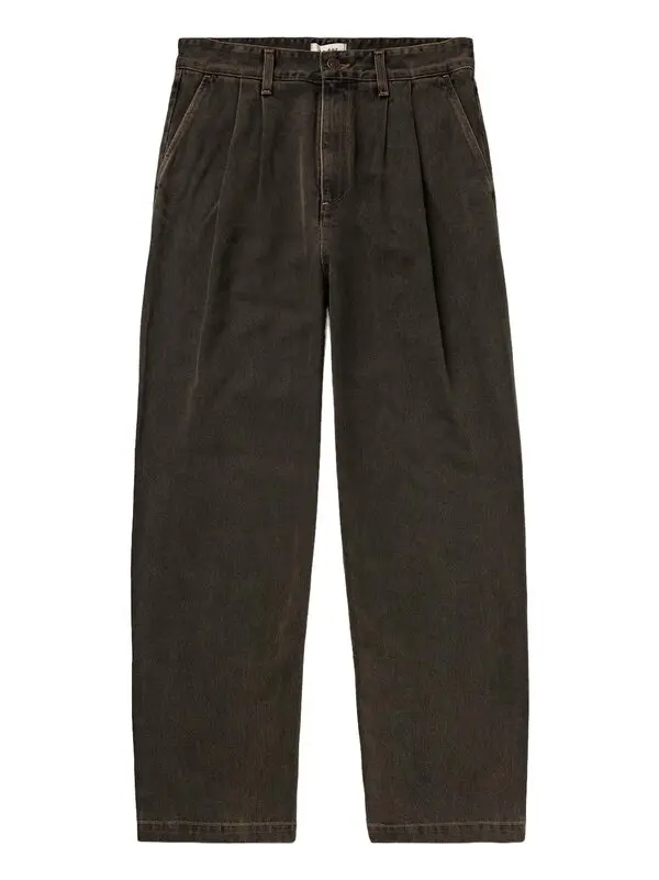 AGOLDE Slater Straight-leg Pleated Jeans - Brown