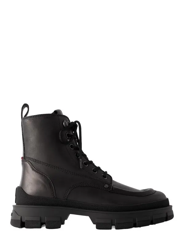 Moncler Hevea City Leather Boots - Black