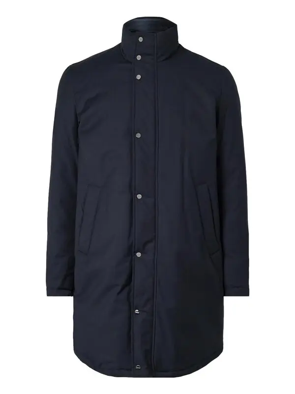 Herno Layered Padded Shell Down Coat - Blue