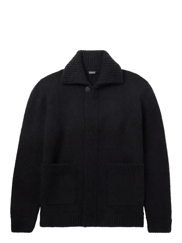 Zegna Brushed-knit Field Jacket - Black