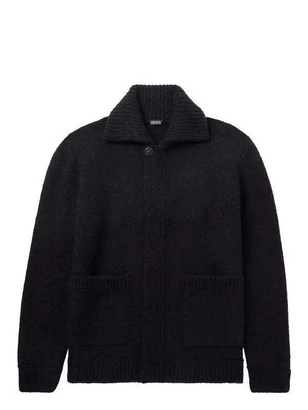 Zegna Brushed-knit Field Jacket - Black