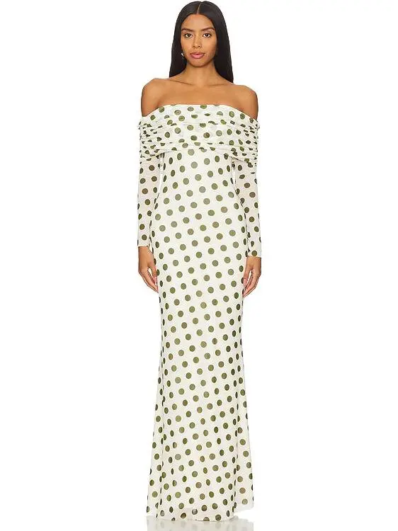 AFRM Thelma Maxi Dress - Birch Dot