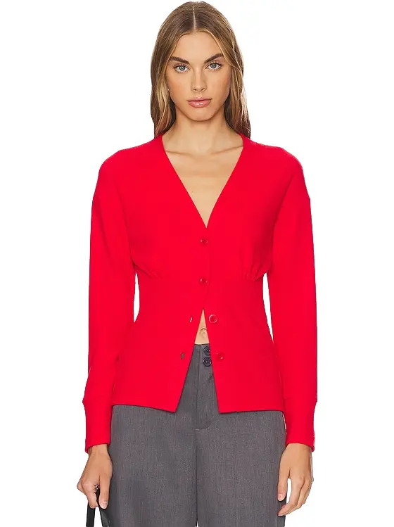 Lna Noel Waffle Cardigan - High Risk Red