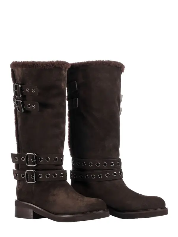 LE SILLA Harley Buckled Knee-high Boots - Brown