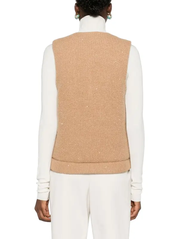 Fabiana Filippi Sequin-embellished Gilet - Neutrals