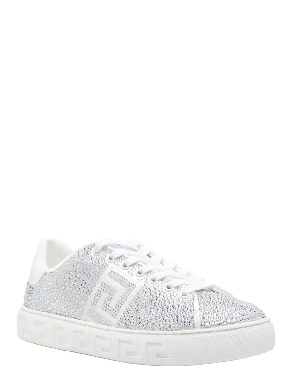 Versace Crystal Greca Sneakers - White