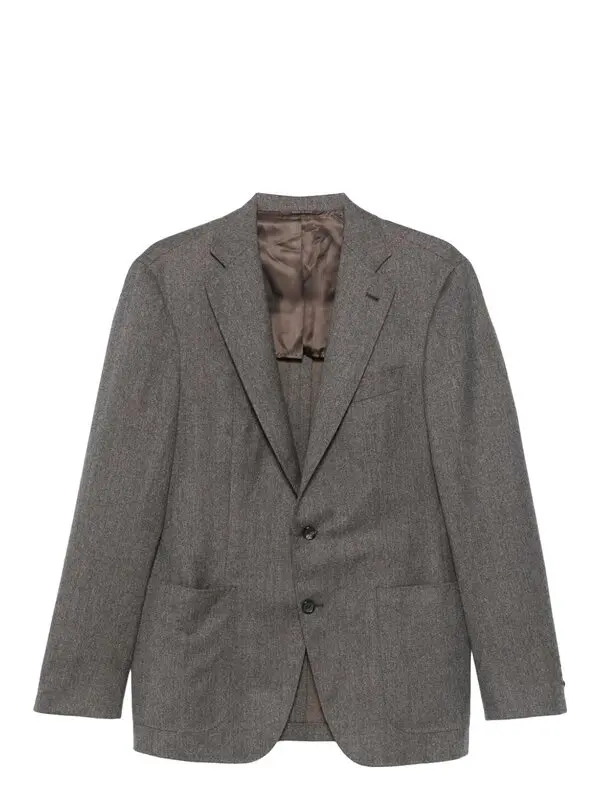 Canali Mélange-effect Blazer - Brown