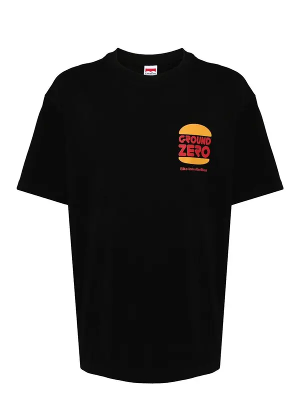GROUND ZERO Logo-print Cotton T-shirt - Black