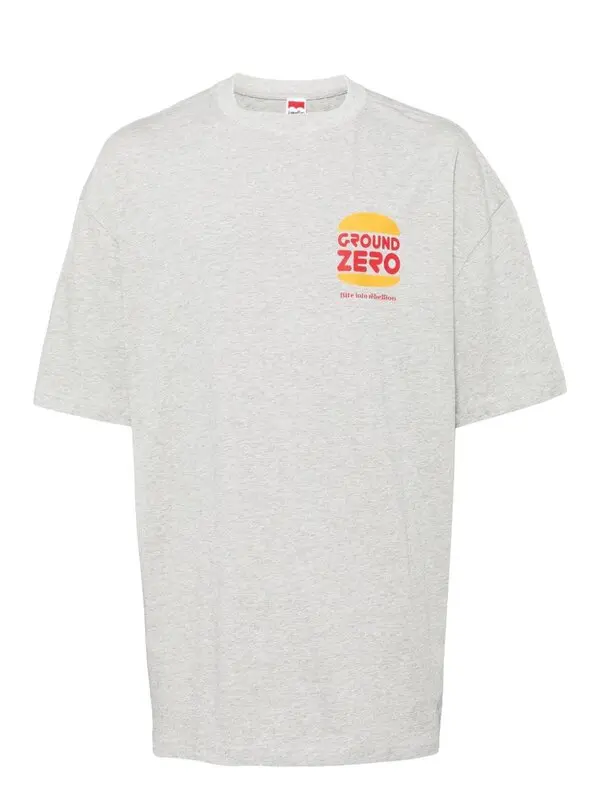 GROUND ZERO Logo-print Cotton T-shirt - Grey