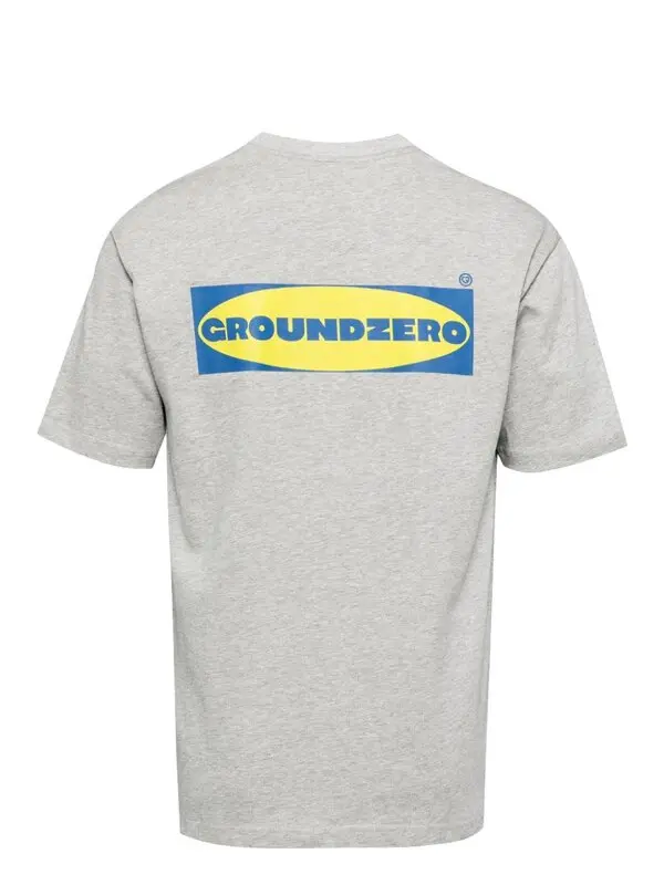 GROUND ZERO Logo-print Cotton T-shirt - Grey