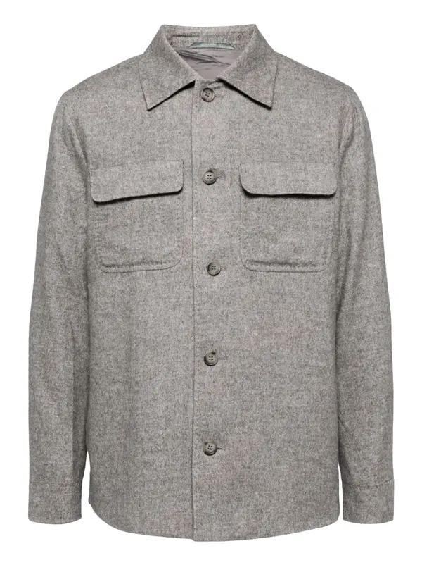 N.peal Flap Pockets Shirts - Grey