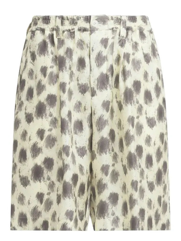 Marni Printed Silk Bermuda Shorts - Neutrals