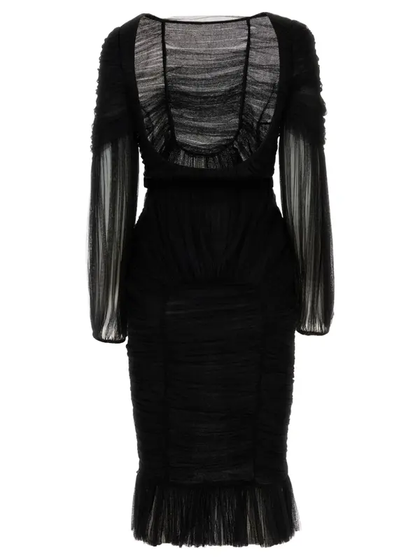 TOM FORD Semi-sheer Midi Dress - Black
