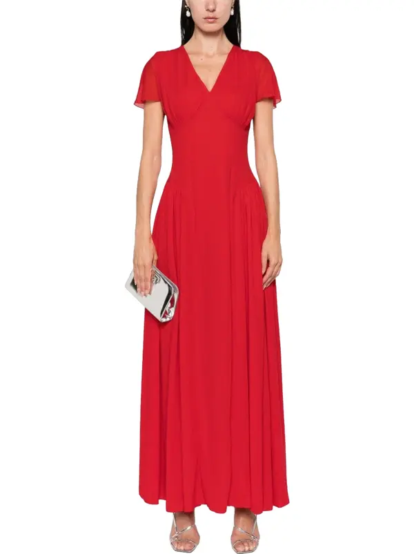 Remain Birger Christensen V-neck Maxi Dress - Red