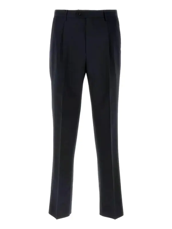Etro Pleated Wool Trousers - Blue