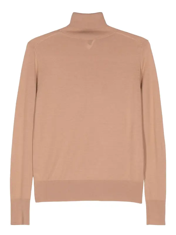 FORTE_FORTE Roll-neck Virgin Wool Jumper - Neutrals