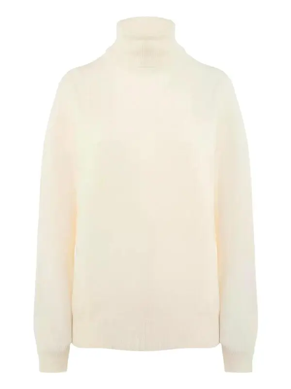 Malo Cashmere Roll Neck Sweater - White