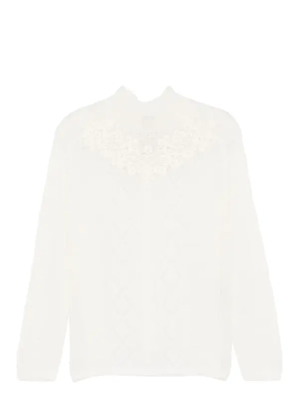 TWINSET Lace Detail Sweater - White