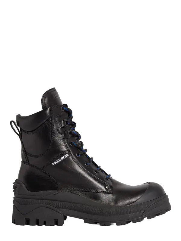 Dsquared2 Panelled Leather Boots - Black
