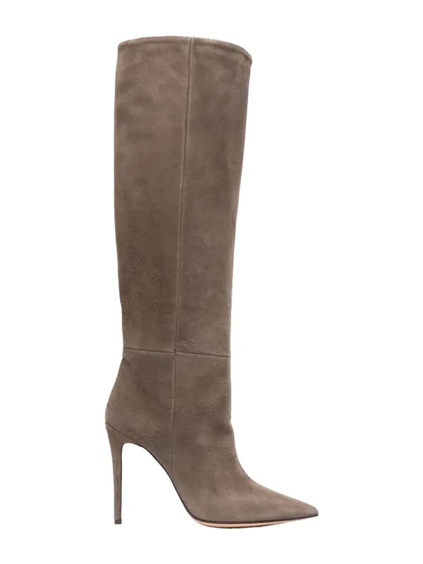 ANNA F. 110mm Suede Boots - Brown